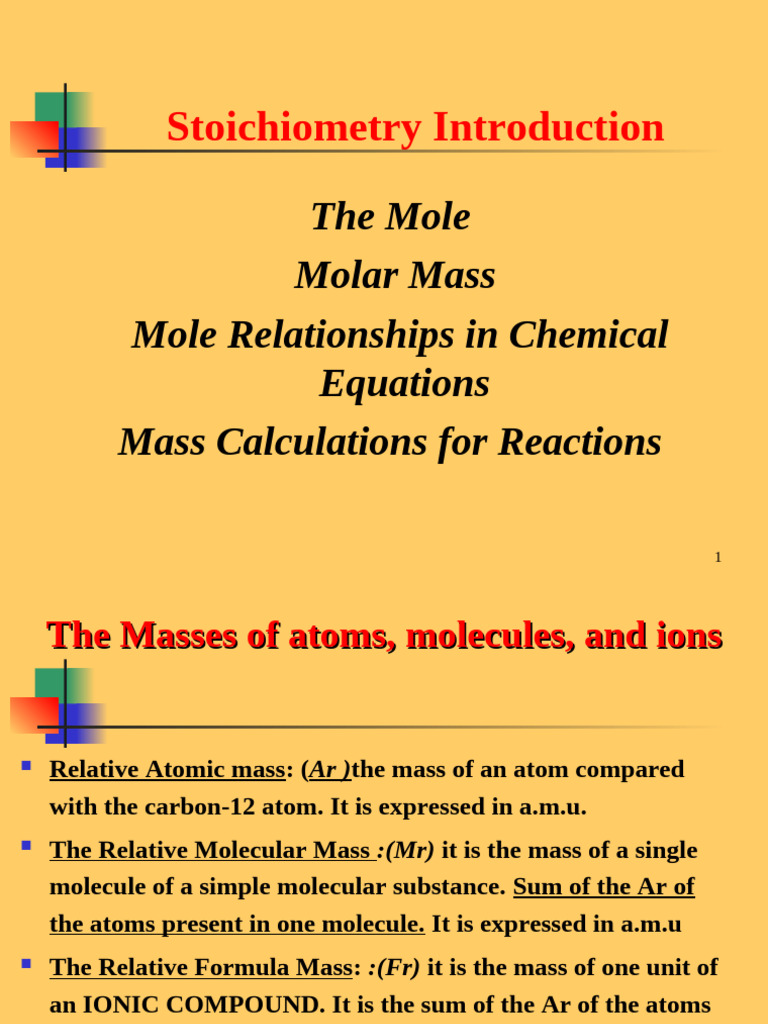PART 1 Moles and Molar Mass | PDF
