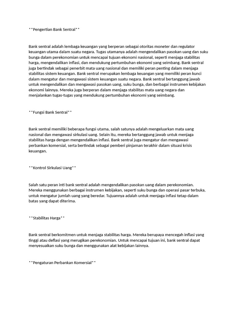 Bank Sentral | PDF