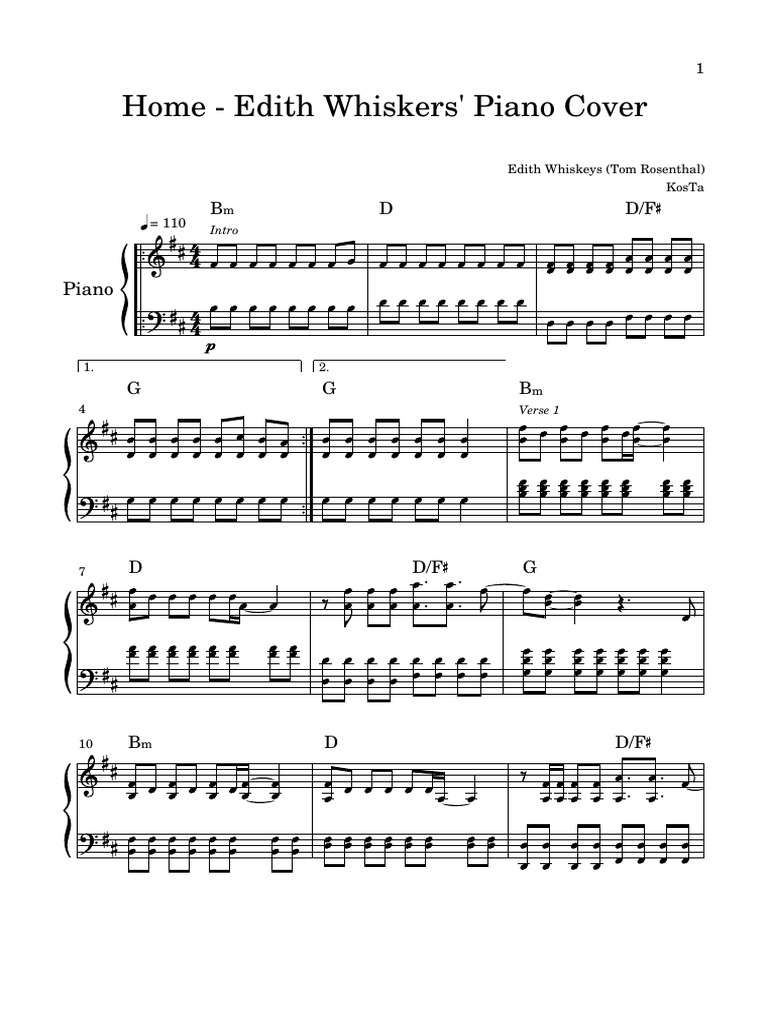 Home - Edith Whiskers' Piano Cover | PDF | Elements Of Music | Musical ...