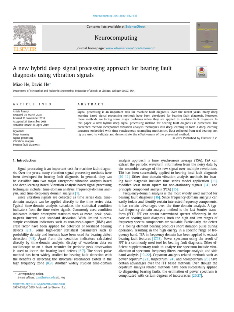A New Hybrid Deep Signal Processing Approach For Bearing Fault ...