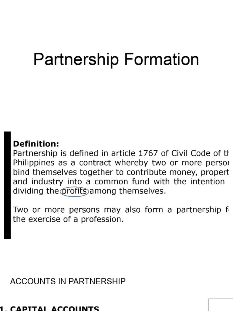 Partnership Formation and Operation | PDF