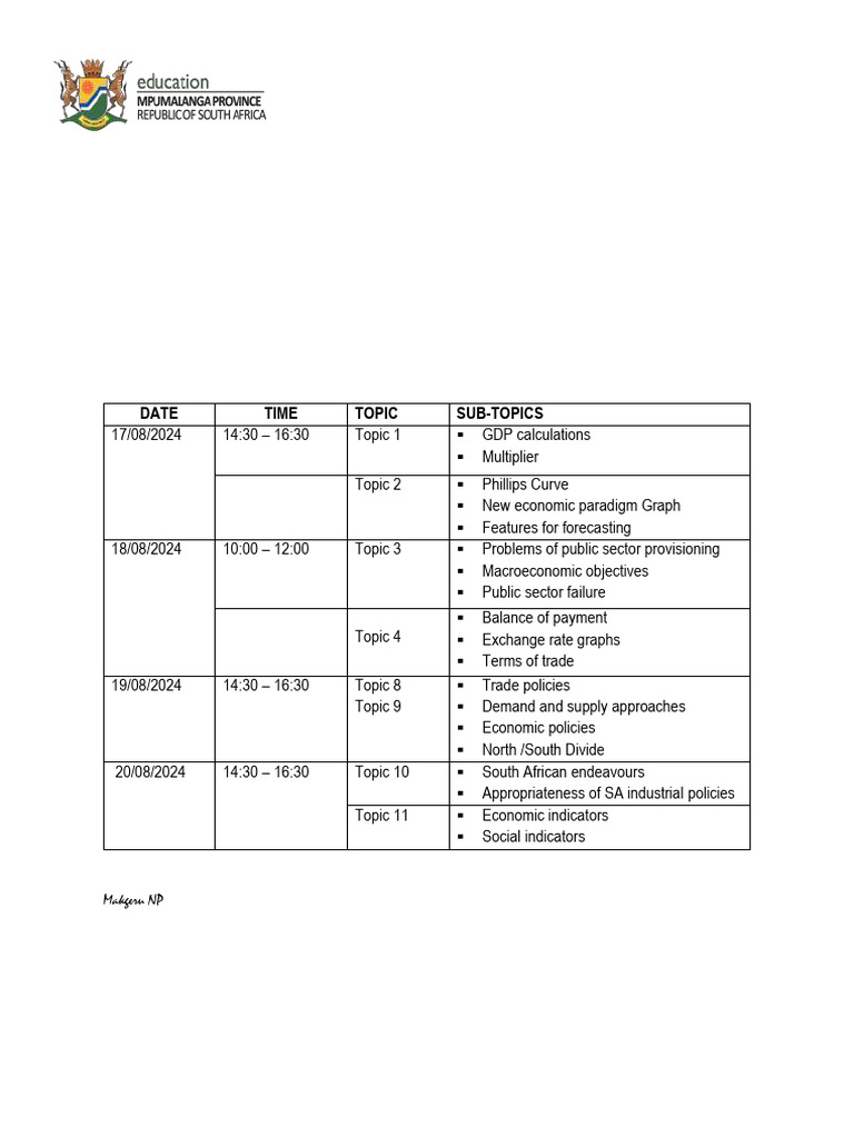 Grade 12 Revision Classes Online Zoom | PDF