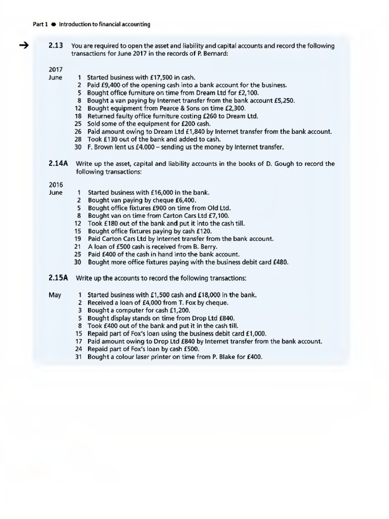 Double Entry Practice Qs | PDF