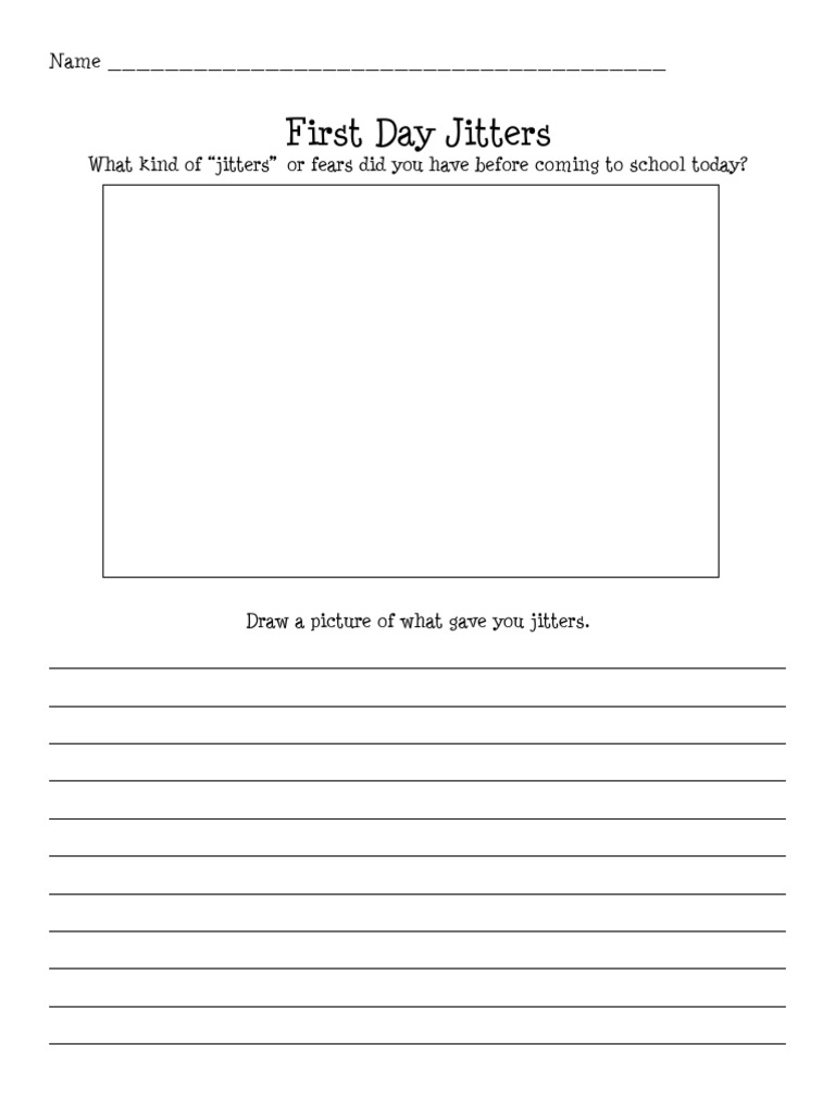 First Day Jitters Response Sheet | PDF