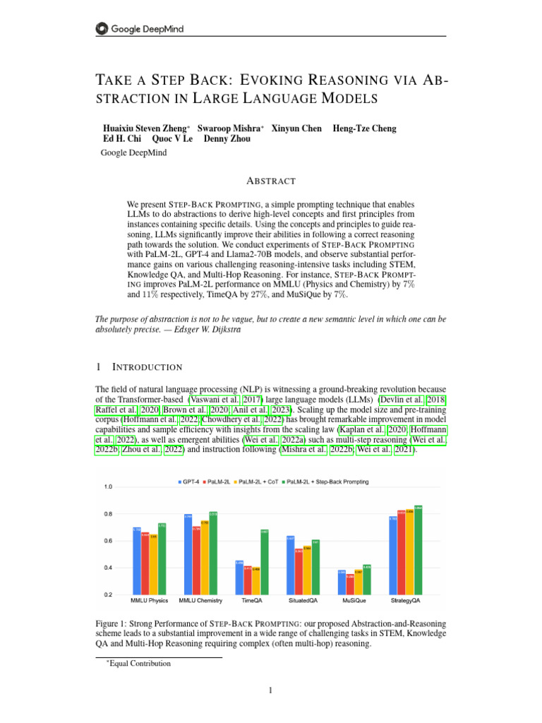 Step-Back Prompting for LLM Reasoning | PDF | Gases | Cognition