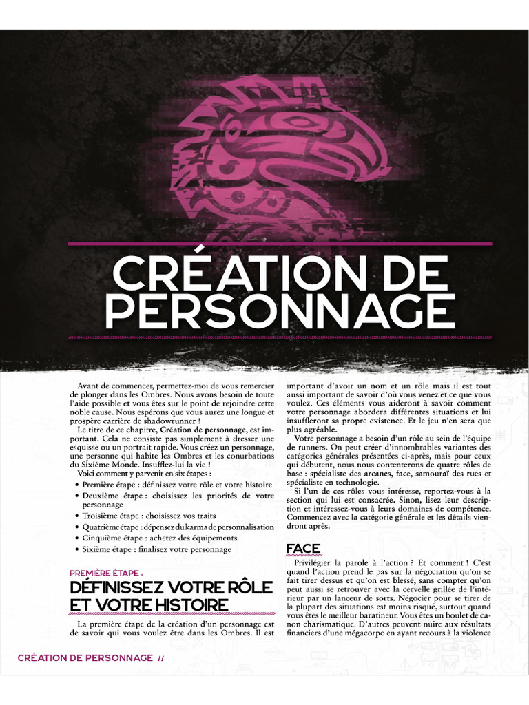 Creation de Personnage | PDF