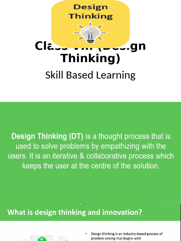Skill Based Learning(Design Thinking) | PDF