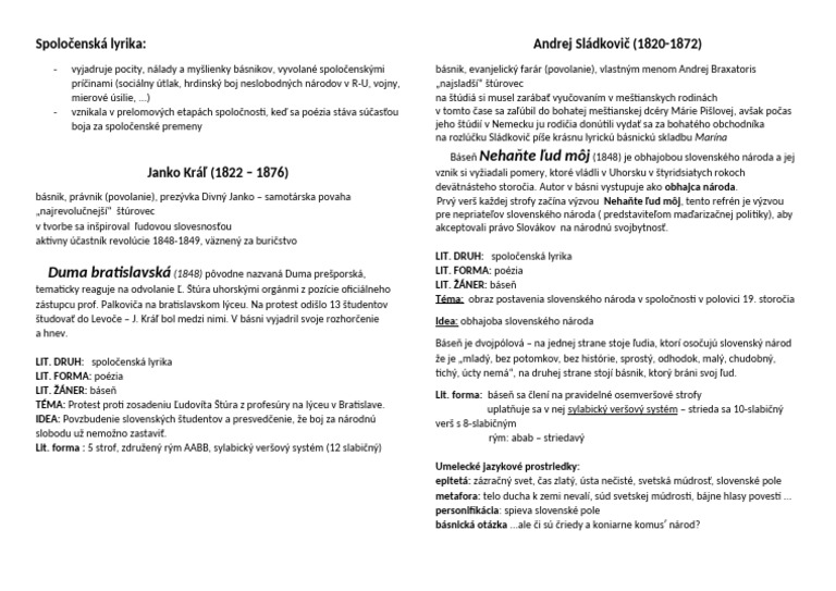 9.R Spoločenská Lyrika | PDF