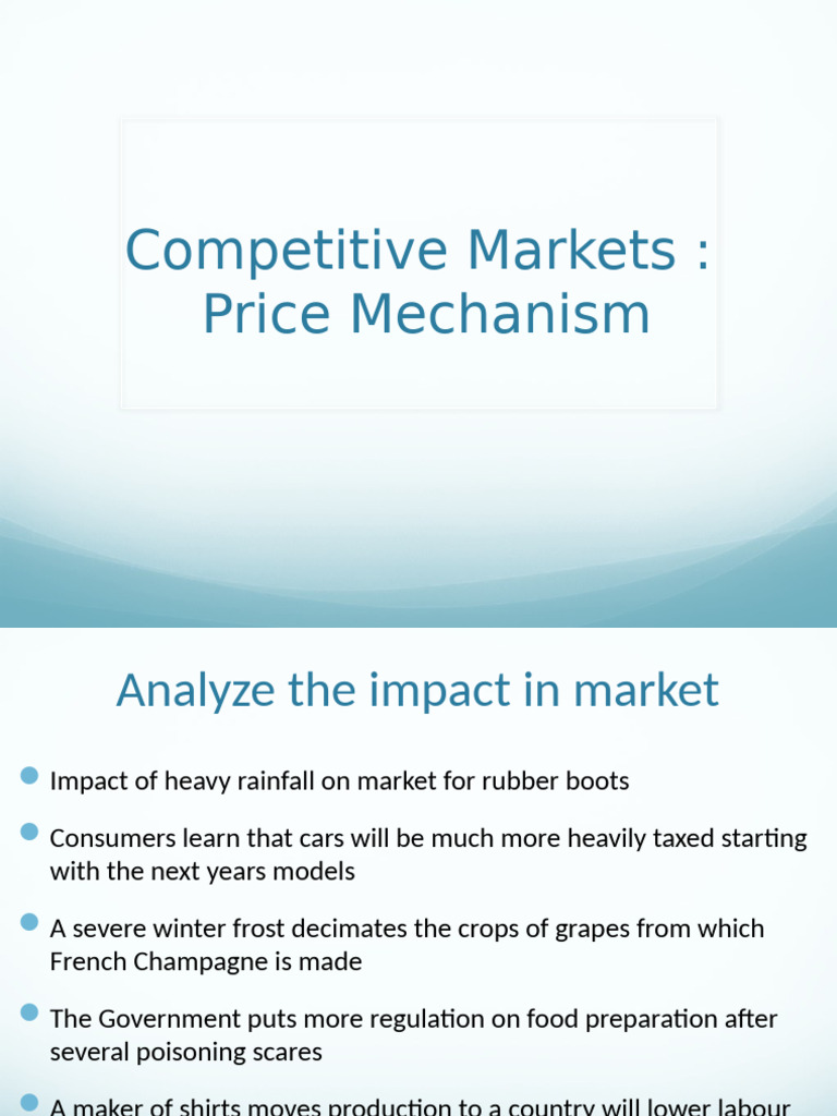 Competitive Markets - Price Mechanism | PDF