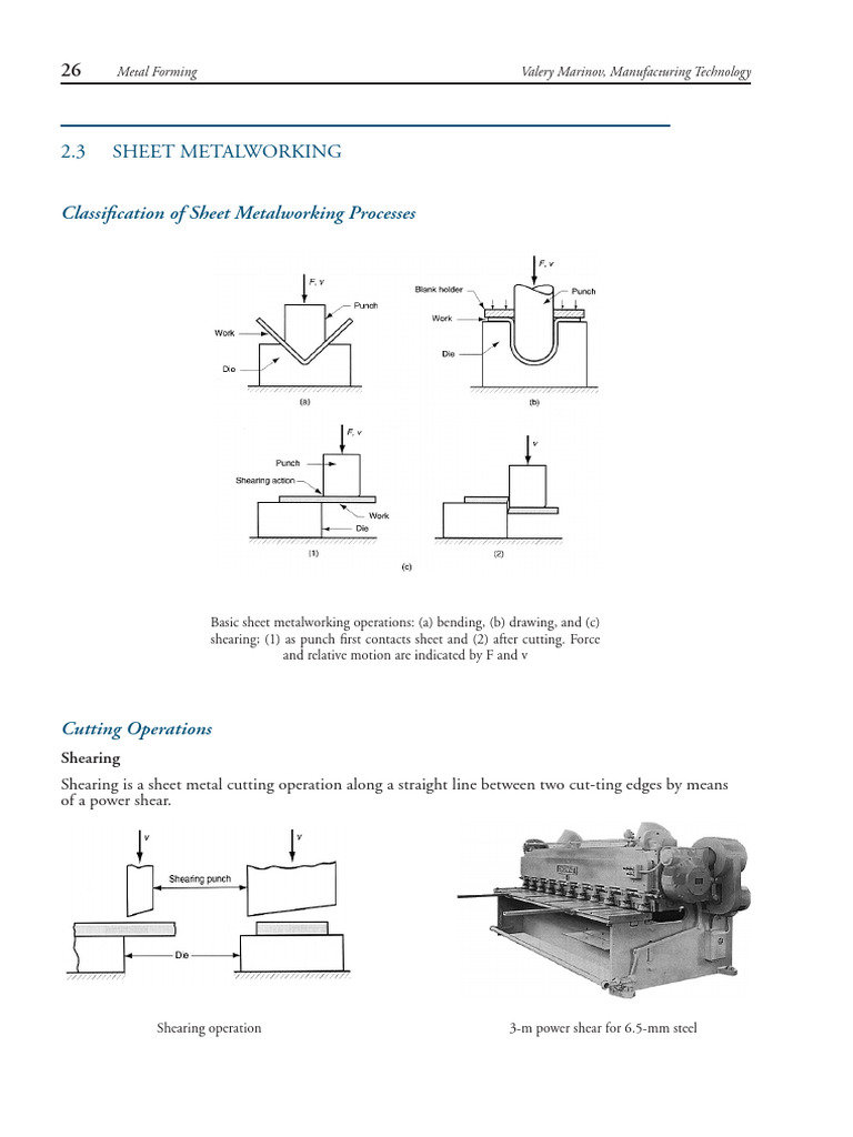 Sheet metal shearing and bending | PDF