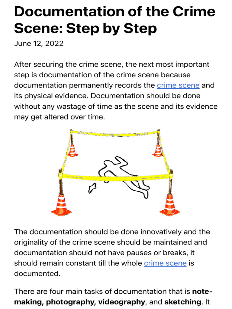 BFS 6 Crime Scene - Documentation of The Crime Scene Step by Step | PDF