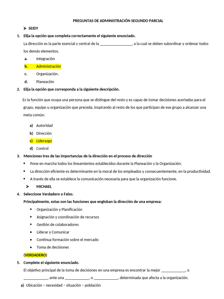Preguntas Segundo Parcial Actualizacion | PDF
