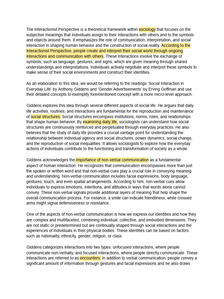 Interactionist Perspective | PDF