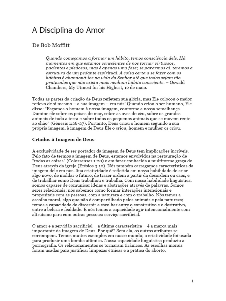 A-Disciplina-Do-Amor-Bob-Moffitt - Estudando | PDF