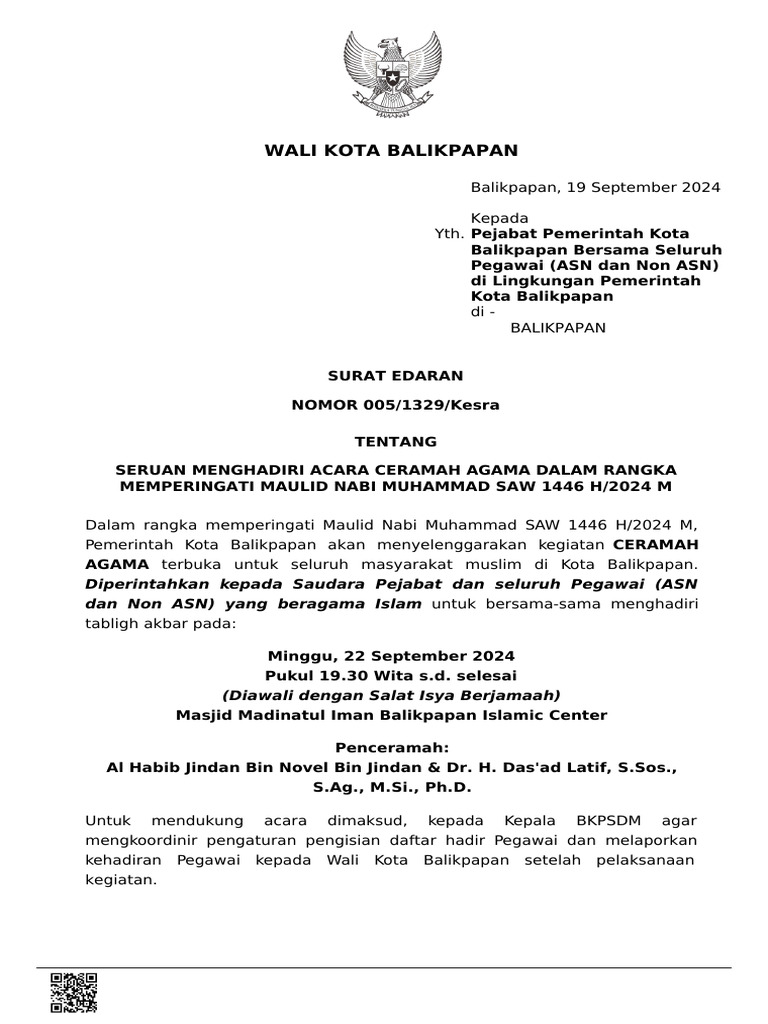 Surat Edaran Walikota | PDF