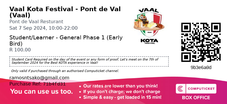 Vaal Kota Festival Pont de Val Vaal | PDF