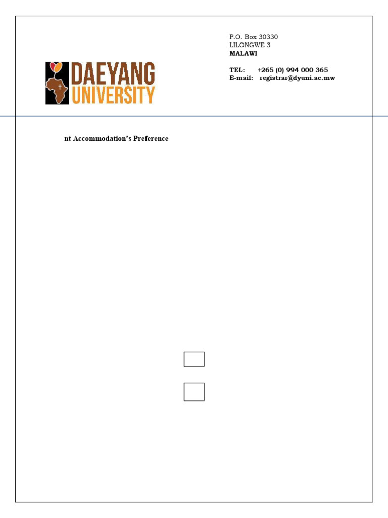 Student Accommodation's Preference Form | PDF