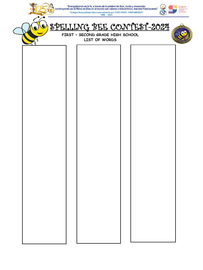 SPELLING BEE CONTEST WORD LIST 2024 -- | PDF