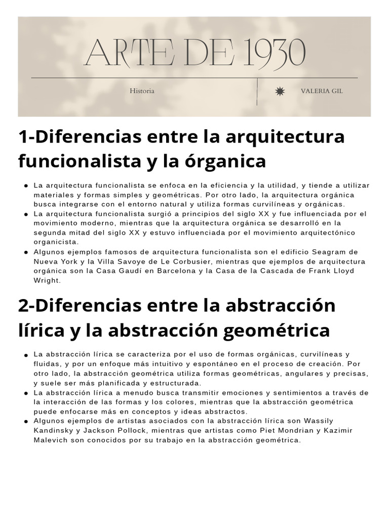 Diferencias Entre La Arquitectura Funcionalista y La Órganica | PDF