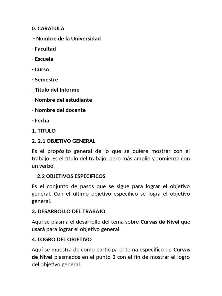 ESQUEMA DE REDACCION DE INFORME | PDF