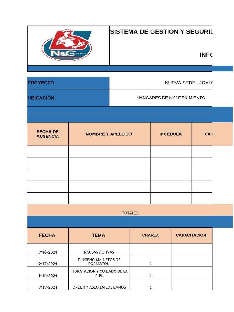 Ncc-sgsst-ft-20 Formato Informe de Gestion Inspector SST | PDF