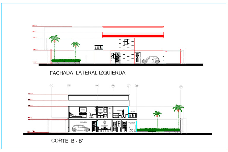 Analisis de Areas - Proyectos-FACHADA IZQ. CORTE BB | PDF