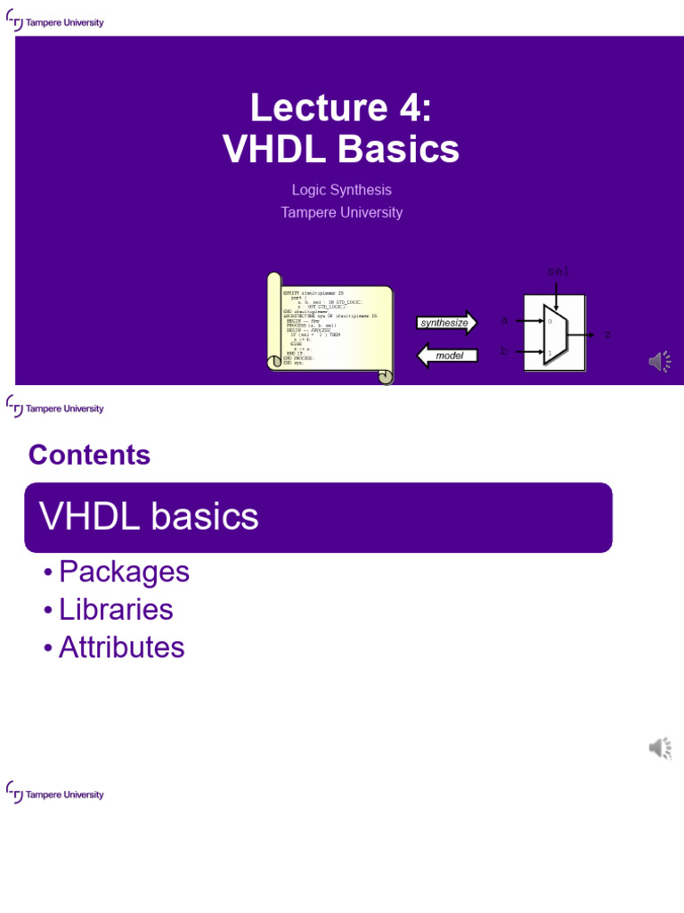 Lecture 4 VHDL Basics | PDF