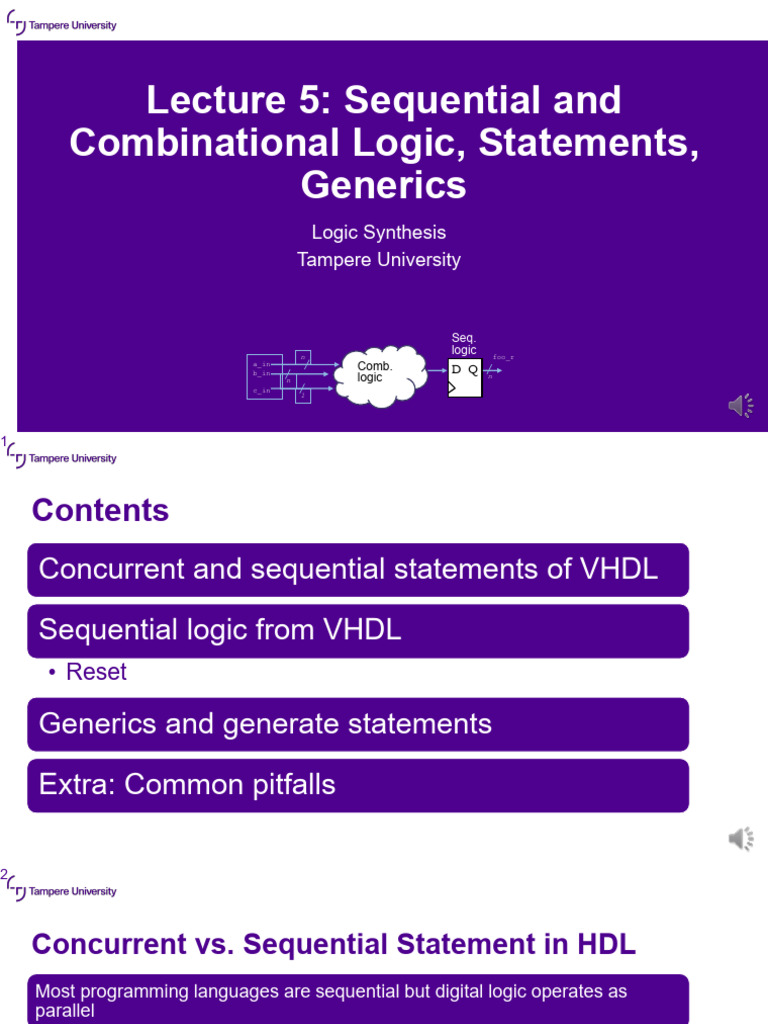 Lecture 5 Combinational and Sequential Logic | PDF