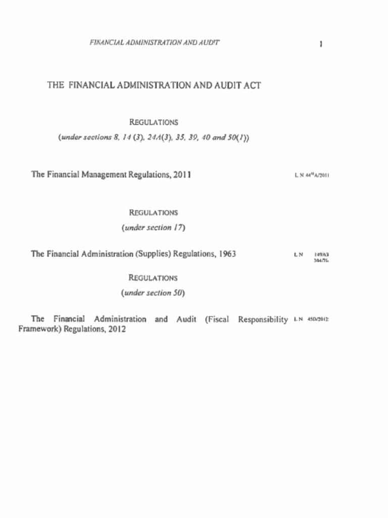 The Financial Administration and Audit Act | PDF