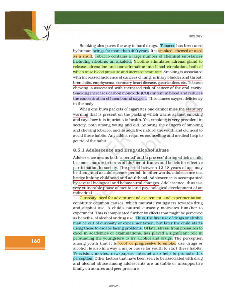 Drug and Alcohol Abuse NCERT | PDF