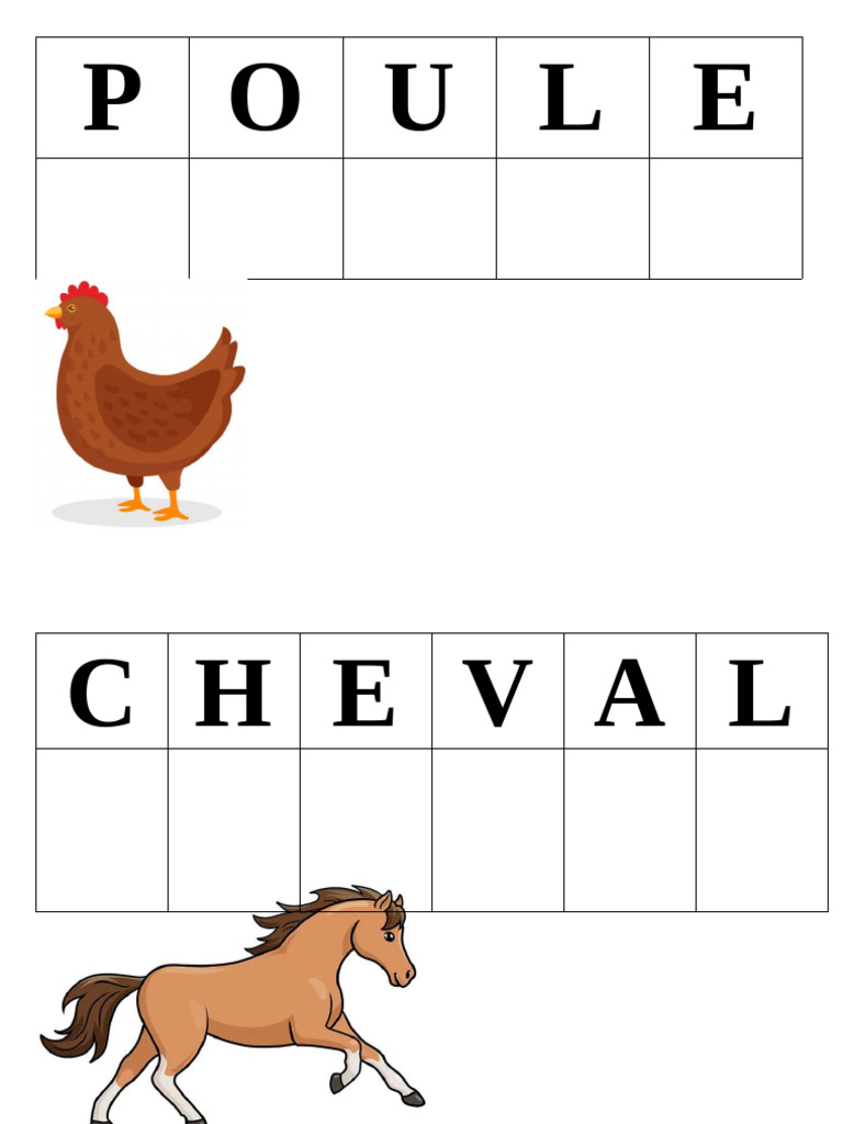 NOMS ANIMAUX A RECONSTITUER | PDF