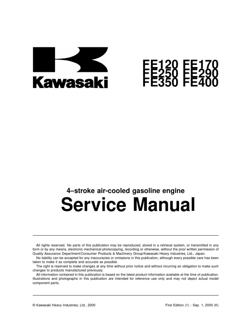 Kawasaki Fe290-400 Engine Service | PDF | Carburetor | Piston