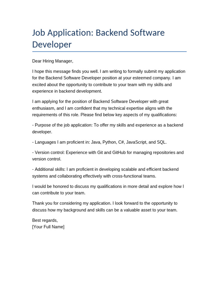 Backend_Developer_Job_Application | PDF