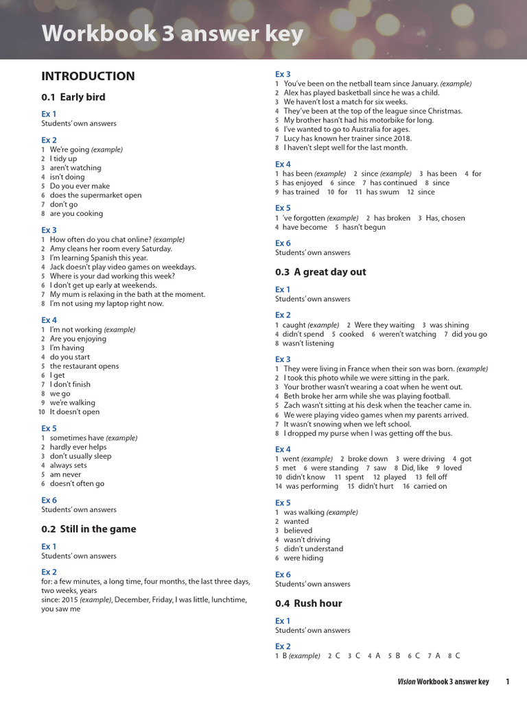 Vision L3 WB Answer Keys | PDF