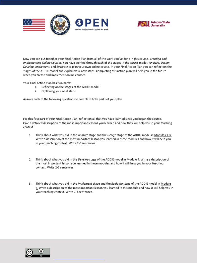 Module 5 Final Action Plan Template | PDF