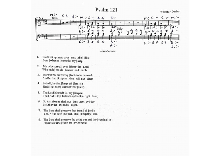 Psalm 121 Walford David Solfa Pdf