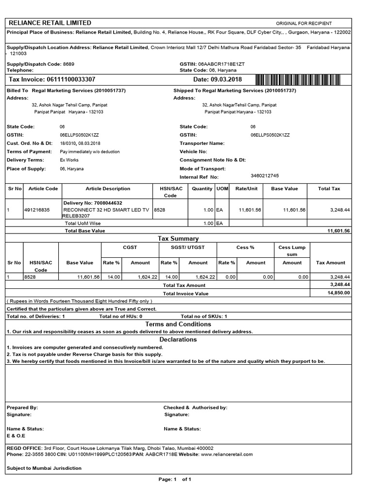 TV Bill | PDF | Payments | Finance & Money Management