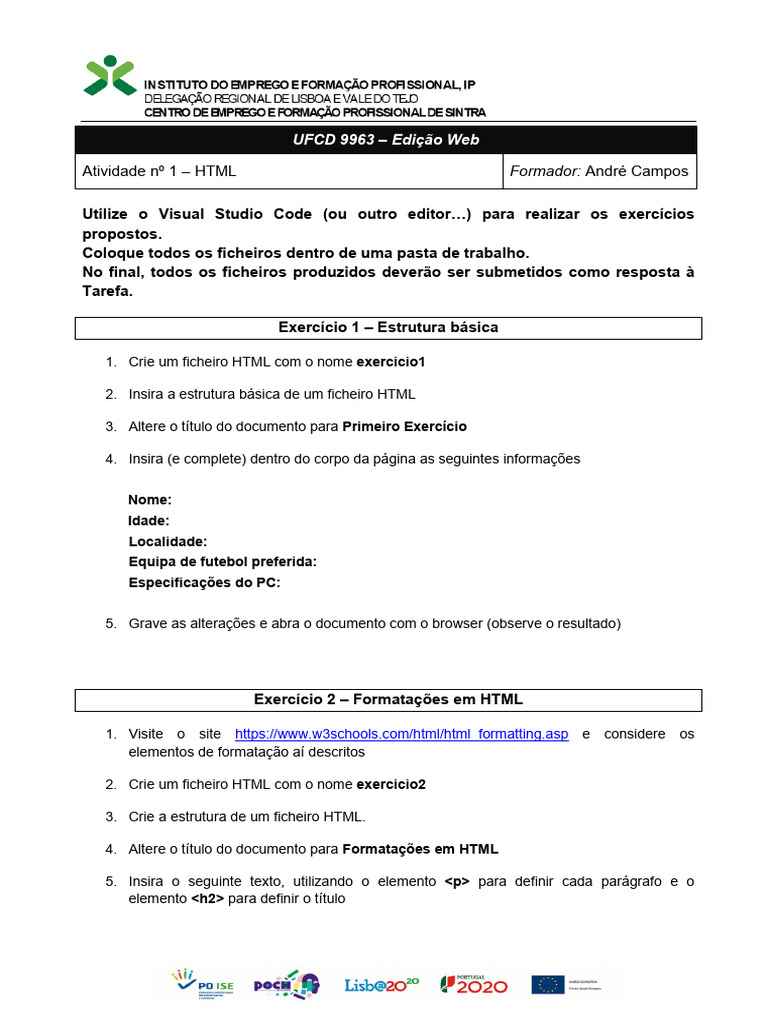 Atividade 1 | PDF | Html