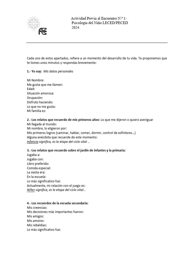 Actividad Previa Al Encuentro #1 | PDF