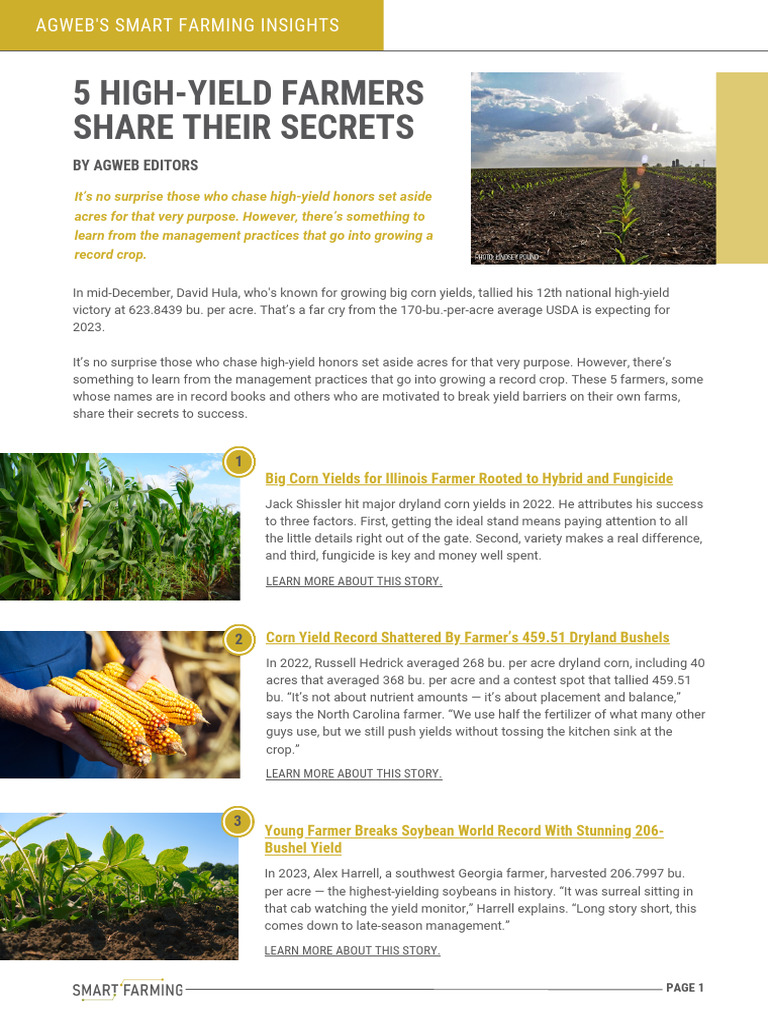 2024 AgWeb's Smart Farming Insights - 5 HIGH-YIELD FARMERS SHARE THEIR ...