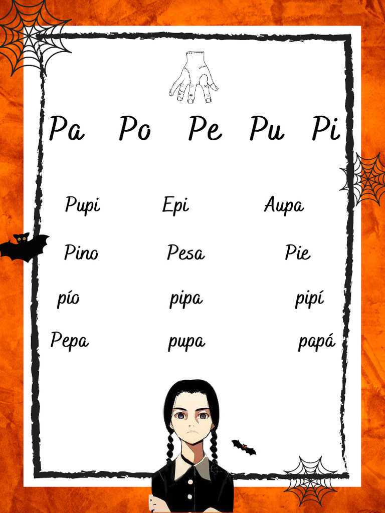 Orange Black Illustration Halloween Page Border | PDF