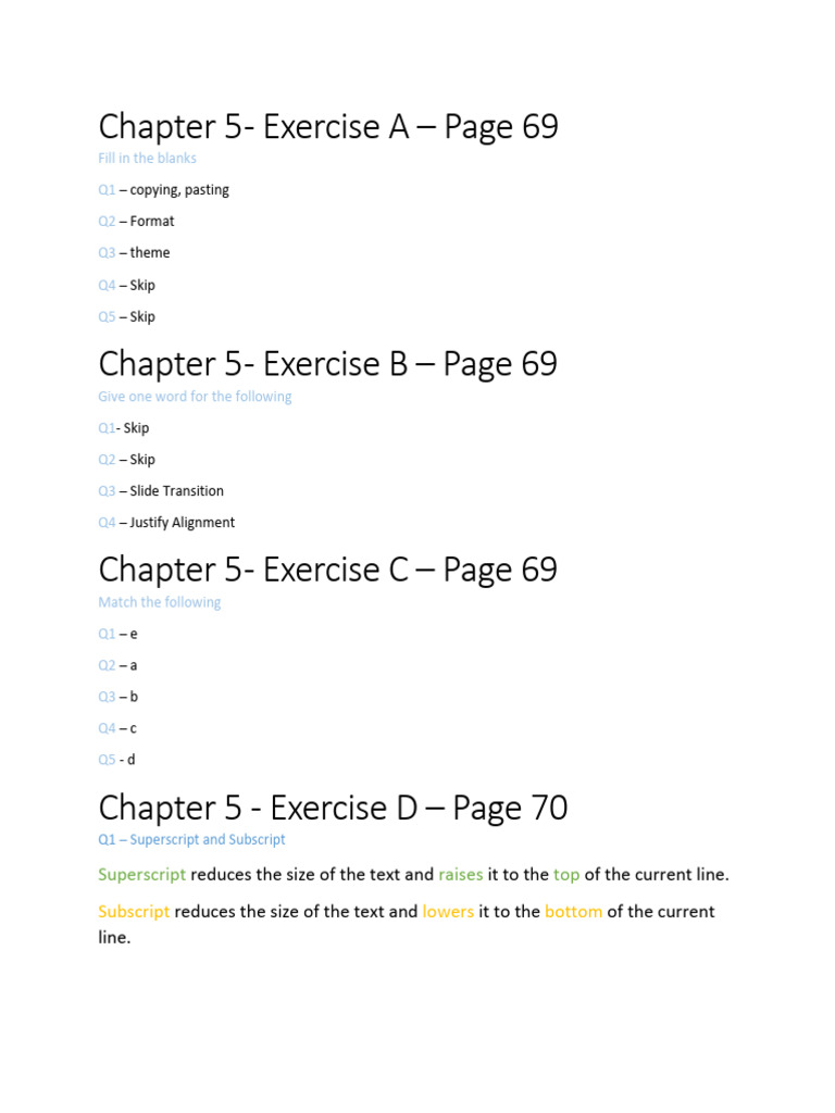 Y5 - Ch5 - Exercises | PDF