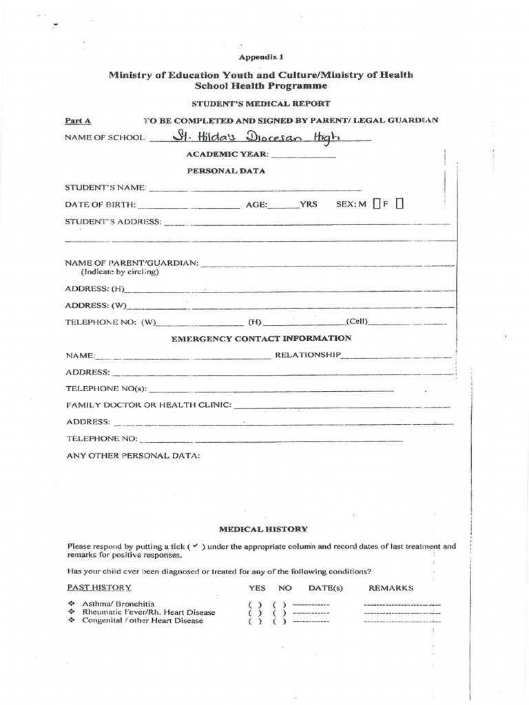 Medical Form | PDF