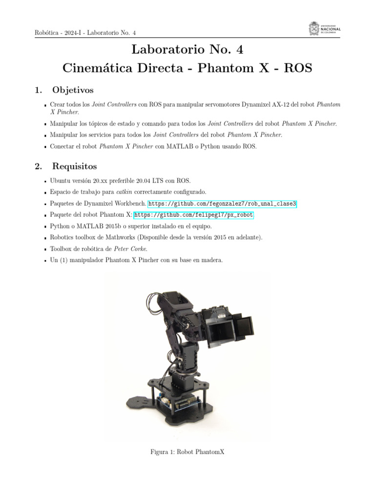 Laboratorio 4 ROS 2024 I | PDF