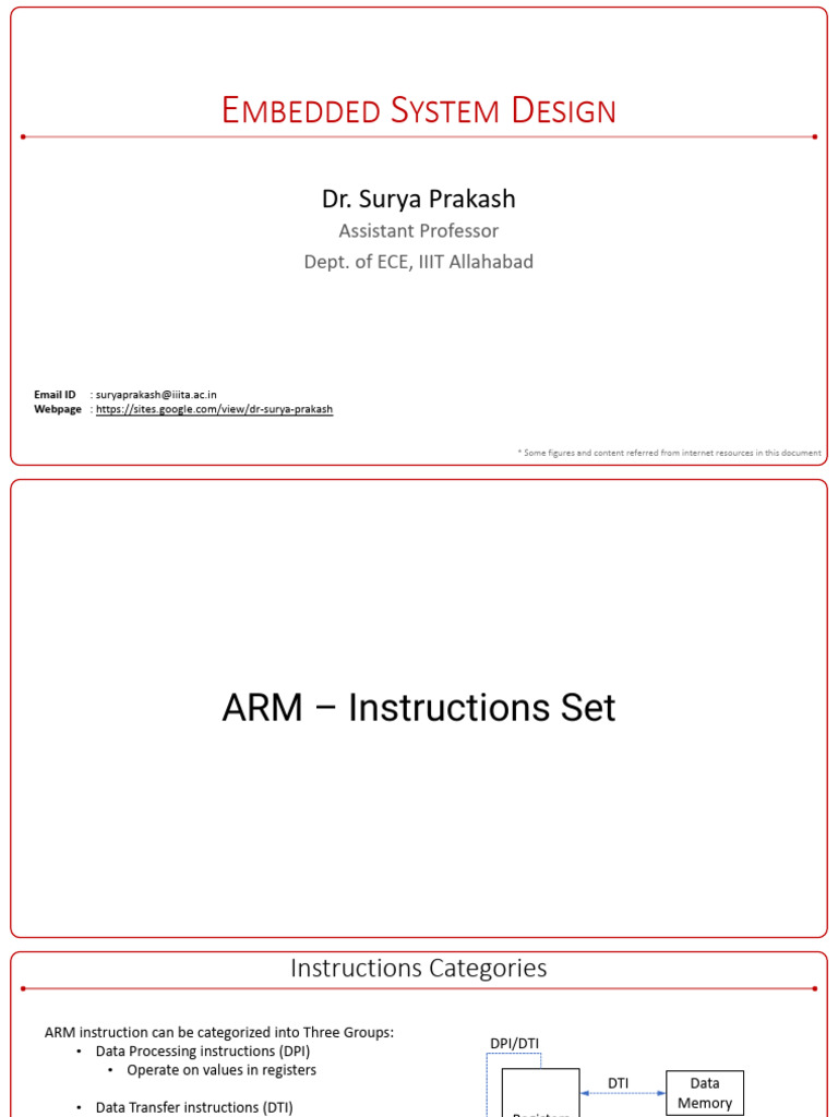 Notes - ESD - ARM7TDMI - Instruction Set | PDF