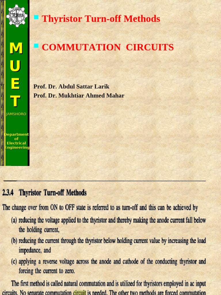 Lecture 07 & 08 - Commutation Circuits | PDF