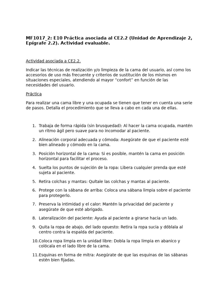 MF1017 - 2 E10 Práctica Asociada Al CE2.2 (Unidad de Aprendizaje 2, Epígrafe 2.2) - Actividad ...