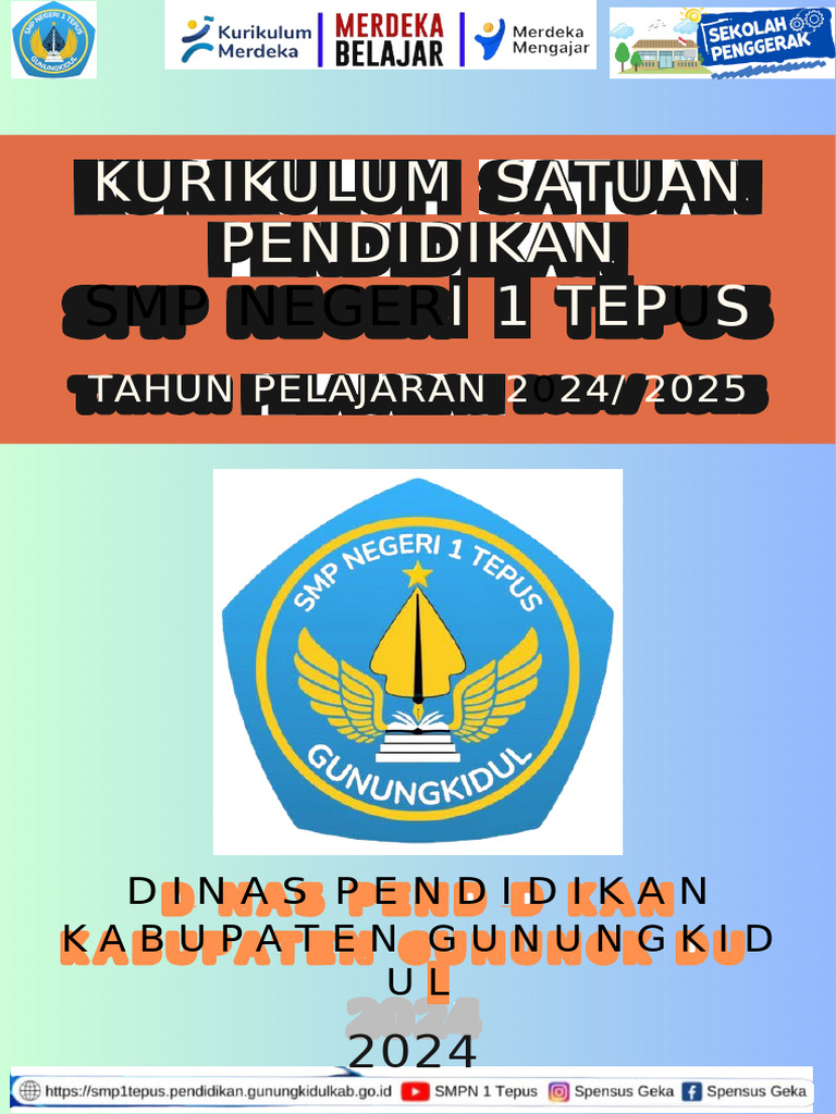 Contoh Kurikulum Satuan Pendidikan SMP Negeri 1 Tepus TP 2024-2025 ...