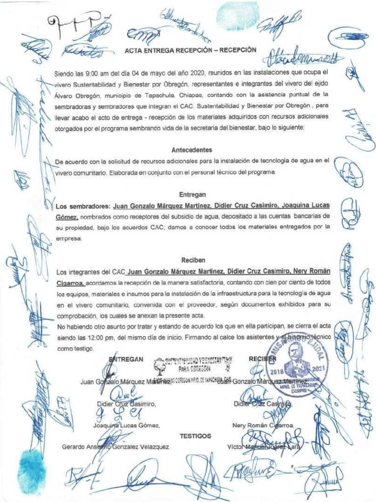 12.-ACTA ENTREGA RECEPCION | PDF