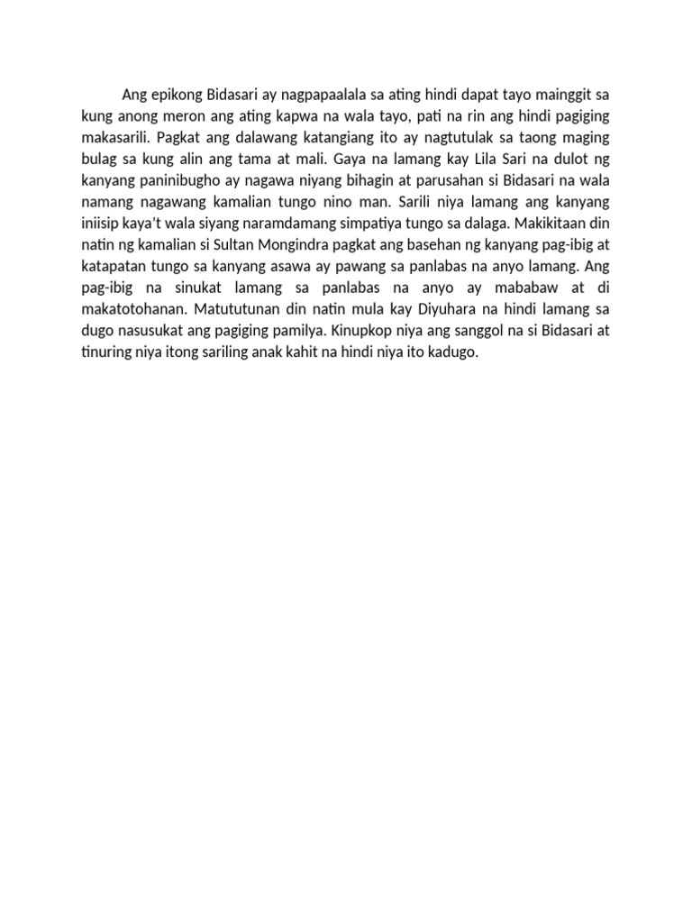 Epikong Bidasari | PDF